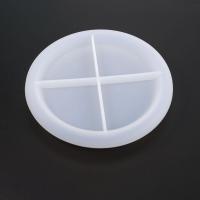 China DIY crystal dropper mold, circular dish, coaster, handmade dropper dish, circular mirror surface, silicone mold for sale