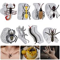 China DIY dropper lizard ant spider scorpion centipede cockroach fly ant fly keychain silicone mold for sale
