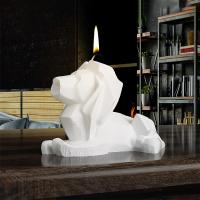 China Dropping resin geometric three-dimensional section lion ornament silicone mold DIY gypsum candle keychain for sale