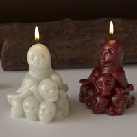 China Halloween Ghost Bone Pile Skull Silicone Mold DIY Aromatherapy Candle Decoration Gypsum Mold for sale