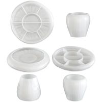 China DIY Cross border New Product Aromatherapy Gypsum Tall Mushroom Vase Storage Can Tray Decoration Silicone Mold for sale