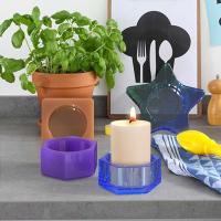 China DIY Crystal Dropping Glue Mold Pentagram Candle Stand Home Decoration Silicone Mold Wholesale for sale