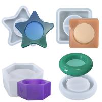 China DIY Crystal Dropping Glue Mold Pentagram Candle Stand Home Decoration Silicone Mold Wholesale for sale