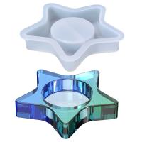 China DIY Crystal Dropping Glue Mold Pentagram Candle Stand Home Decoration Silicone Mold Wholesale for sale
