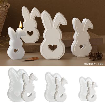 China Easter Suture Rabbit Silicone Mold DIY Aromatherapy Candle Gift Rabbit Ornament Gypsum Mold for sale