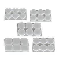 China 6-sided geometric with hanging holes, hexagonal, octagonal, circular, square, heart-shaped, thickened dropper coaster, silicone mold for sale