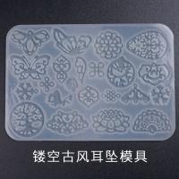 China New DIY crystal dropper mold hollow antique style earrings pendant jewelry collection silicone mold for dropshipping for sale
