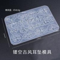 China New DIY crystal dropper mold hollow antique style earrings pendant jewelry collection silicone mold for dropshipping for sale