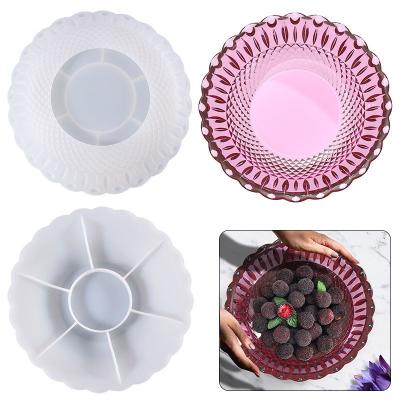 China DIY Crystal Dropping Glue Mold Large Lace Dish Fruit Storage Dish Silicone Mold Manufacturer Wholesale for sale