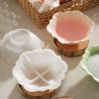 China DIY crystal drip glue irregular lace lotus leaf storage bowl aromatherapy gypsum candle cup silicone mold for sale