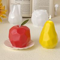 China DIY diamond shaped sliced pear apple candle silicone mold aromatherapy gypsum fruit dropper mold for sale