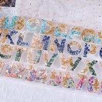 China DIY crystal dropper mold with hole free and perforated numbers and letters full page pendant jewelry silicone mold for sale