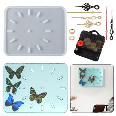 China DIY crystal dropper resin grinding tool rectangular large hanging clock ornament silicone mold source goods for sale