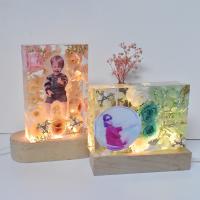 China DIY Crystal Drip Glue Resin Gypsum Rectangular Mirror Picture Frame Stand Base Silicone Mold Wholesale for sale