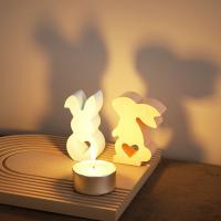 China Easter Love Rabbit Combination DIY Aromatherapy Gypsum Ornament Decoration Rabbit Candle Table Silicone Mold for sale