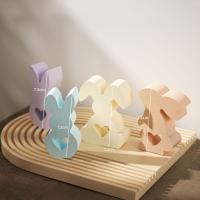 China Easter Love Rabbit Combination DIY Aromatherapy Gypsum Ornament Decoration Rabbit Candle Table Silicone Mold for sale