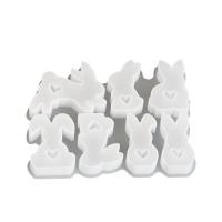 China Easter Love Rabbit Combination DIY Aromatherapy Gypsum Ornament Decoration Rabbit Candle Table Silicone Mold for sale