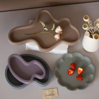 China DIY resin cement gypsum irregular tray storage plate, dish decoration table, silicone mold for sale