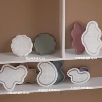 China DIY resin cement gypsum irregular tray storage plate, dish decoration table, silicone mold for sale