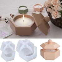 China DIY Drip Glue Gypsum Cement Cut Hexagonal Storage Box Small Cut Candle Cup Storage Gypsum Silicone Mold for sale