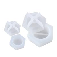 China DIY Drip Glue Gypsum Cement Cut Hexagonal Storage Box Small Cut Candle Cup Storage Gypsum Silicone Mold for sale