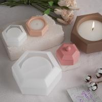 China DIY Drip Glue Gypsum Cement Cut Hexagonal Storage Box Small Cut Candle Cup Storage Gypsum Silicone Mold for sale