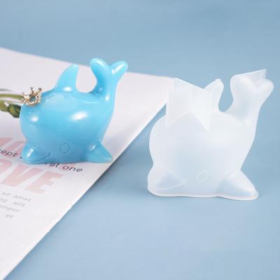 China DIY crystal dropper mold 3D three-dimensional dolphin cartoon cute decoration silicone mold wholesale for sale