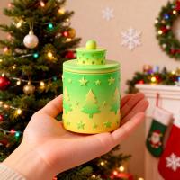 China Relief Christmas Tree Elk Snow Column Storage Can DIY Aromatherapy Gypsum Candle Cup Silicone Mold for sale