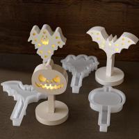 China Halloween Ghost Bat Pumpkin Hollow Egg Lamp Silhouette Ornament Lamp Holder Gypsum Silicone Mold for sale
