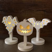 China Halloween Ghost Bat Pumpkin Hollow Egg Lamp Silhouette Ornament Lamp Holder Gypsum Silicone Mold for sale