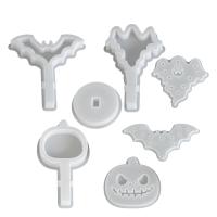 China Halloween Ghost Bat Pumpkin Hollow Egg Lamp Silhouette Ornament Lamp Holder Gypsum Silicone Mold for sale