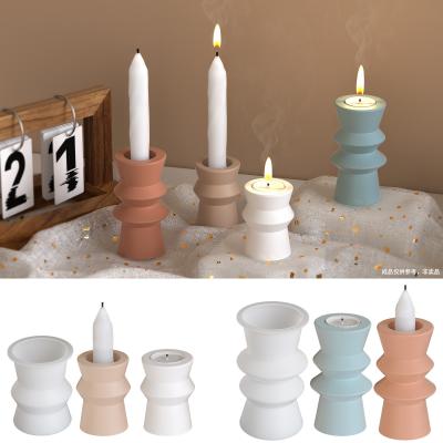 China DIY resin cement gypsum banana candle base geometry ins wind cone candle holder silicone mold for sale