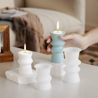 China DIY resin cement gypsum banana candle base geometry ins wind cone candle holder silicone mold for sale