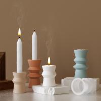 China DIY resin cement gypsum banana candle base geometry ins wind cone candle holder silicone mold for sale