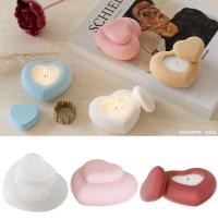 China DIY Crystal Dropping Resin Gypsum Love Storage Can Aromatherapy Candle Cup Candle Stand Silicone Mold for sale