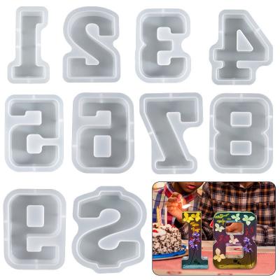 China DIY crystal dropper resin mold 123456789 $Alara digital symbol table silicone mold for sale