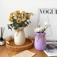 China Ins Fengfu Bag Vase Silicone Mold Handmade DIY Aromatherapy Gypsum Cement Flower Arrangement Device Storage Can Decoration Mold for sale