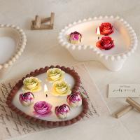 China DIY Drip Glue Resin Beads Lace Love Storage Dish Aromatherapy Gypsum Candle Cup Silicone Mold for sale