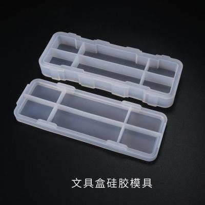 China DIY Crystal Dropping Gel Mold Stationery Box Mold Learning Supplies Office Stationery Box Silicone Mold for sale