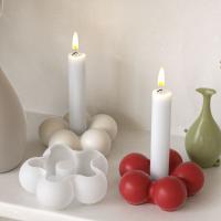 China Minimalist Ins style Bubble Cloud Petals Flower Candlestick Silicone Mold DIY Aromatherapy Gypsum Mold for sale