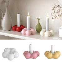 China Minimalist Ins style Bubble Cloud Petals Flower Candlestick Silicone Mold DIY Aromatherapy Gypsum Mold for sale