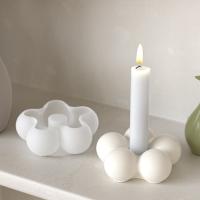 China Minimalist Ins style Bubble Cloud Petals Flower Candlestick Silicone Mold DIY Aromatherapy Gypsum Mold for sale