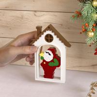 China DIY Christmas Santa Claus House Listing Aromatherapy Gypsum Platform Decoration Pendant Silicone Mold for sale
