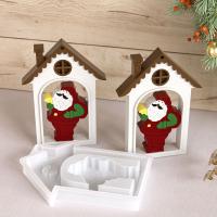 China DIY Christmas Santa Claus House Listing Aromatherapy Gypsum Platform Decoration Pendant Silicone Mold for sale