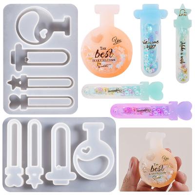 China Crystal dropper magic bottle, quicksand test tube bottle pendant, silicone mold DIY key pendant, dropper grinder for sale