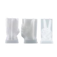 China DIY Crystal Dropping Resin Mold OK Thumb Scissors Hand Gesture Table Candle Silicone Mold for sale