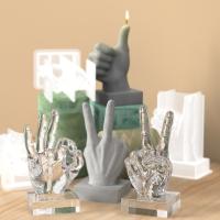 China DIY Crystal Dropping Resin Mold OK Thumb Scissors Hand Gesture Table Candle Silicone Mold for sale