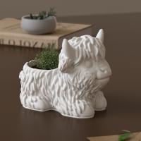 China Factory direct sales potted silicone mold DIY cow flower pot storage can candle cup gypsum mold for sale