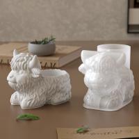 China Factory direct sales potted silicone mold DIY cow flower pot storage can candle cup gypsum mold for sale