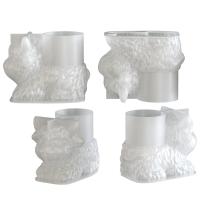 China Factory direct sales potted silicone mold DIY cow flower pot storage can candle cup gypsum mold for sale